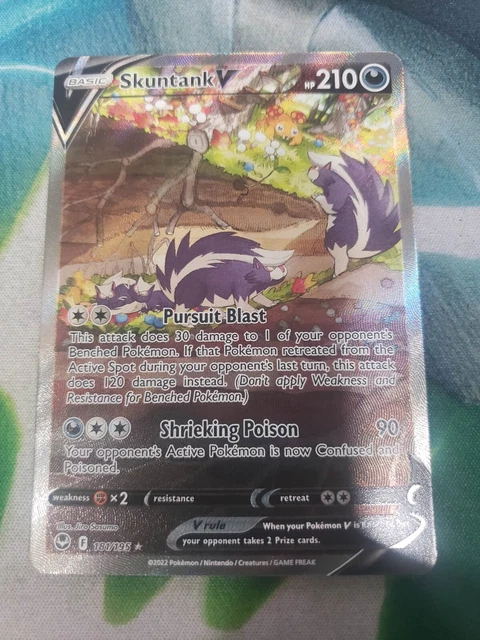 SKUNTANK V (ALTERNATE Full Art) 181/195 Ultra Rare Silver Tempest Pokemon TCG NM EUR 32,01 ...