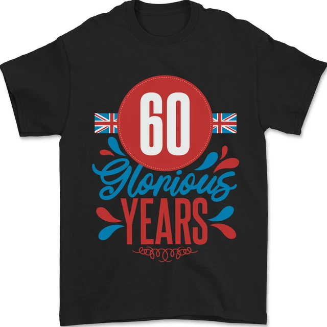 GLORIOUS 60 ANS 60th Anniversaire Union Jack Drapeau T-Shirt 100% Coton ...