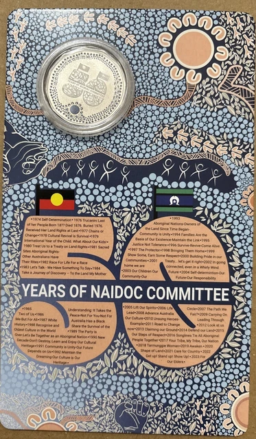 2024 NAIDOC WEEK 50Th Anniversary 50C Colour Frosted Uncirculated Coin Card Ram $27.00 - PicClick AU