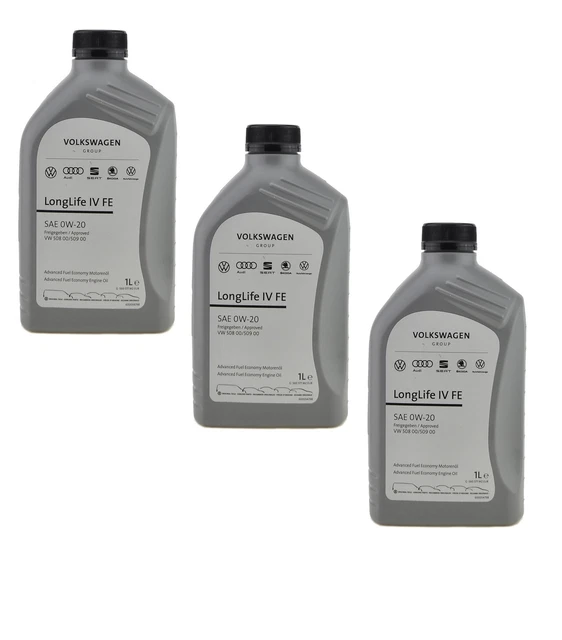 3L ORIGINAL VW Audi ŠKODA SEAT engine oil longlife IV FE 0W-20 508 00/509 00 £33.36 - PicClick UK