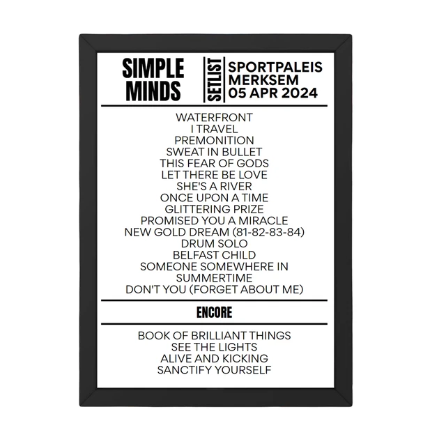 SIMPLE MINDS MERKSEM April 5 2024 Setlist £12.99 - PicClick UK