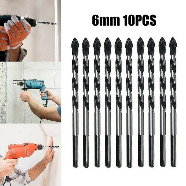 10PCS 6MM TUNGSTEN Carbide Drill-Bit Set For Porcelain/Tile/Concrete/Brick/Glass EUR 18,80 ...