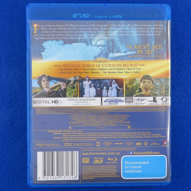 MISS PEREGRINE'S HOME for Peculiar Children 3D & Blu Ray - Eva Green ...