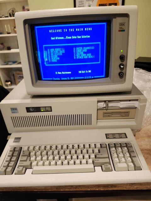 VINTAGE IBM 5170 PC AT 5153 CGA Monitor And Model F Keyboard Tested ...