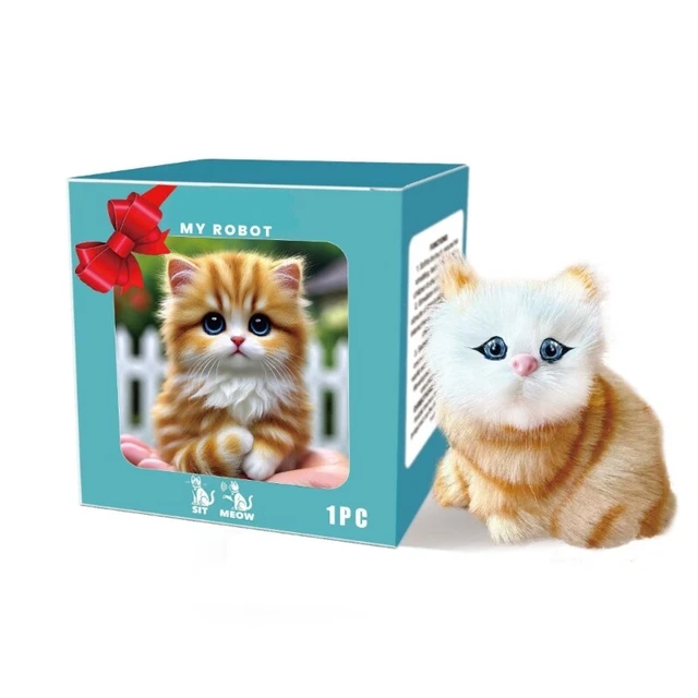 INTERACTIVE ELECTRIC ROBOT Cats with Realistic Sound Behavior Kids ...