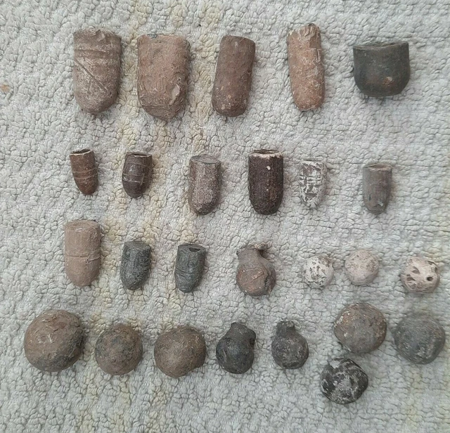 ORIGINAL LEAD MUSKET ball bullet Ancient gun core Vintage 26 pcs ...
