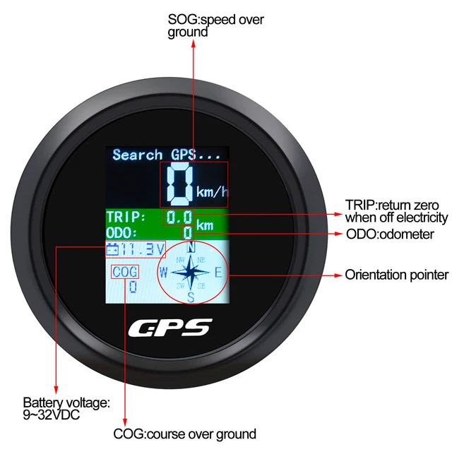 85MM DIGITAL GPS Speedometer Odometer Gauge For Car Boat Universal km/h ...