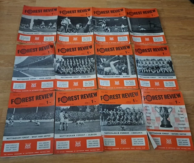 NOTTINGHAM FOREST FOOTBALL programmes 1969-1970 season 12 programmes. £ ...