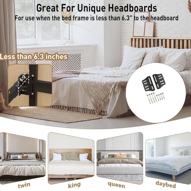 HEADBOARD PLATE ADJUSTABLE Metal Frame Bracket For Secure Bed Frame ...