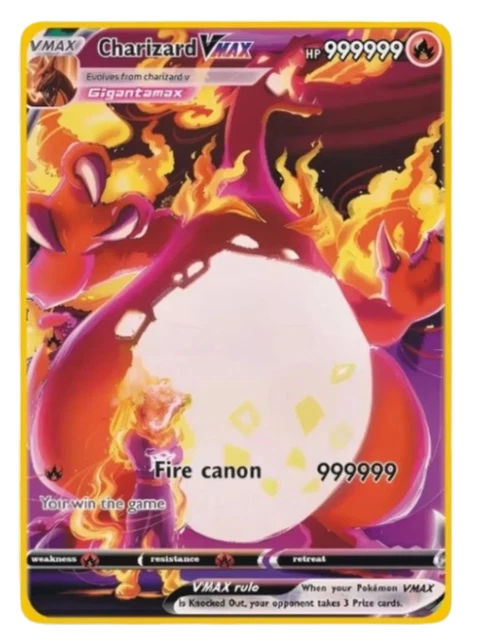 CHARIZARD VMAX 999999POINT Gold Metal Pokemon Card Collectible Gift ...