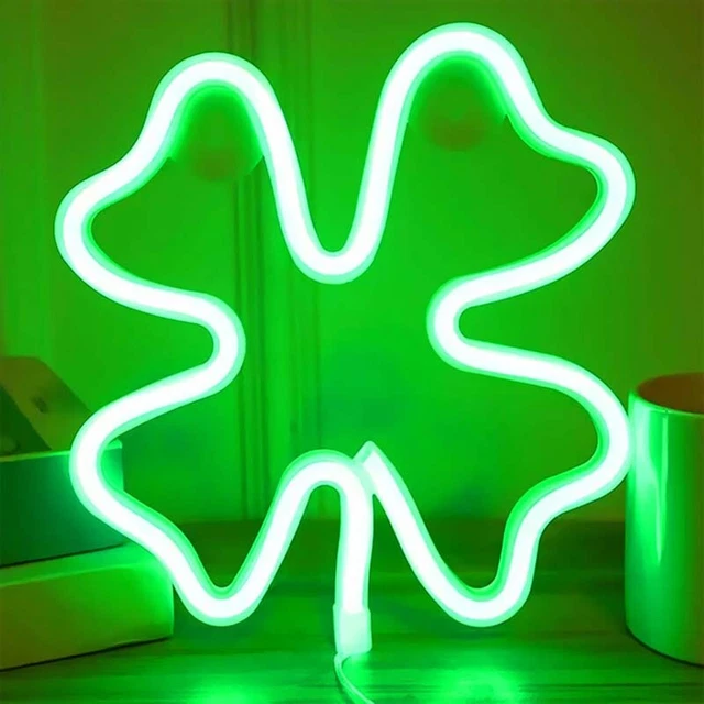 SHAMROCK LIGHTS LED Neon Signs for Wall Decor St Patricks Day Party ...