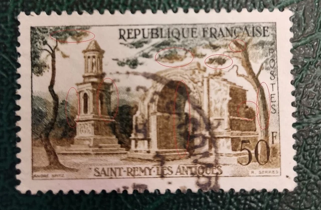 TIMBRE FRANCE OBLITÉRÉ "saint remy les antiques" Yt1130 variante lot ...