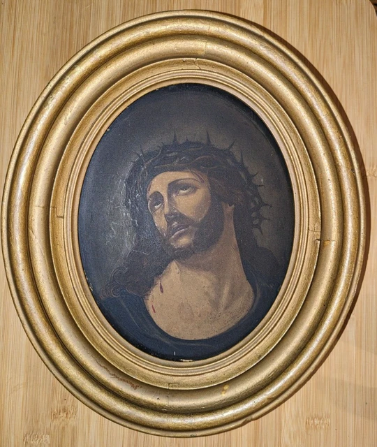 ORIGINAL 18TH CENTURY Oil Painting of Jesus on Wood Panel EUR 228,18 ...