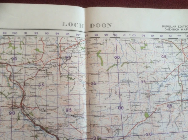 ORIGINAL WW2 1940 British Army Map Loch Doon Barr, Scotland, Sheet 83 ...