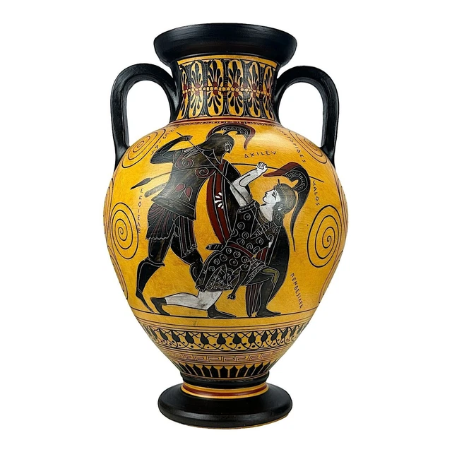 AMPHORE ACHILLE TUANT Penthésilée vase grec ancien poterie musée copie 530 EUR 184,07 - PicClick FR