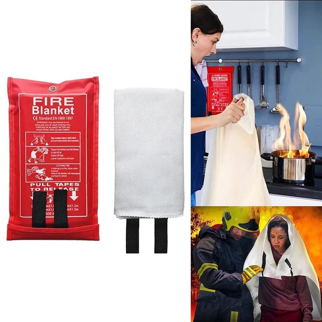 FIRE BLANKET 1M Fiberglass Flame Retardant Safety Cover Sparks Spatter ...