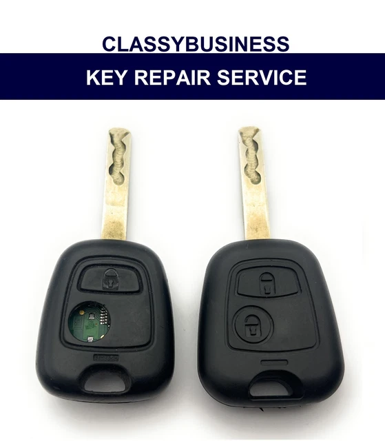 KEY REPAIR FIX Peugeot 206 307 2 button remote fob New Shell Battery ...