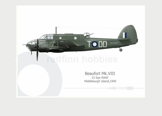 WARHEAD ILLUSTRATED BEAUFORT Mk.VIII 15 Sqn RAAF Aircraft Print $29.00 ...