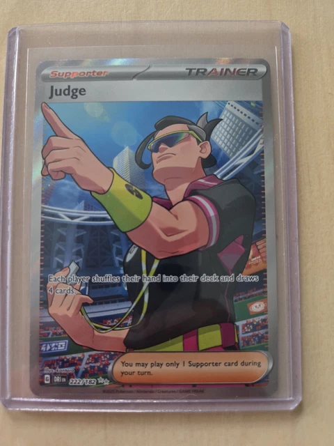 POKÉMON TCG JUDGE Trainer Full Art Destined Rivals Ultra Rare Card 222/ ...