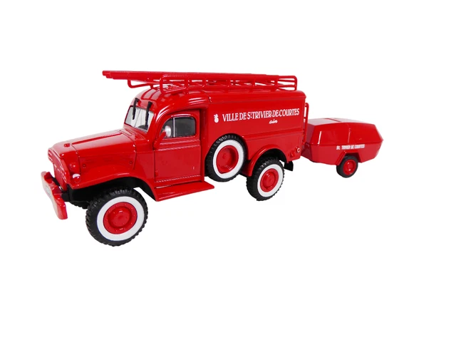 CAMION POMPIERS DODGE WC54 + motopompe MPR Guinard 1:43 Hachette IXO ...