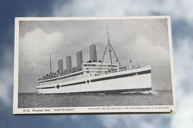 CUNARD LINE HMHS Aquitania Hospital Ship Onboard Original Postcard £30. ...