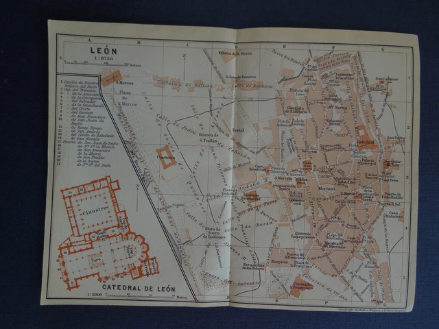 PLAN ALTE STADT León Spanien Mapa Map 1908 EUR 12,00 - PicClick DE