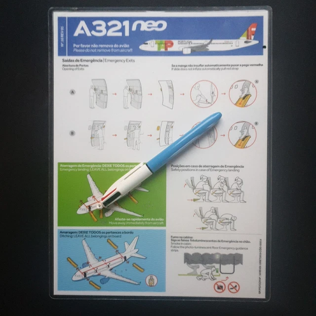 TAP AIR PORTUGAL airlines Airbus A321 neo safety card date 10/09/19 EUR ...