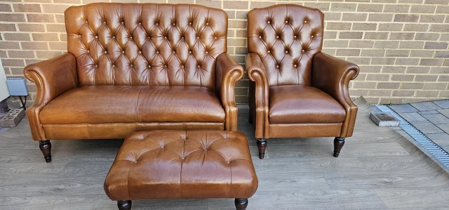LAURA ASHLEY LANCASTER Colorado Leather Armchair RRP 1250 666.66 PicClick UK