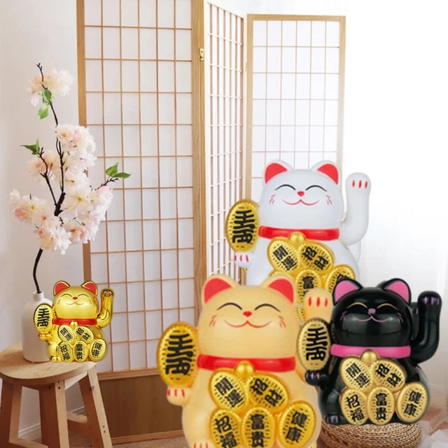 FENG SHUI SOLAR Powered Waving Cat Figurine for Home and Car Decoration ...