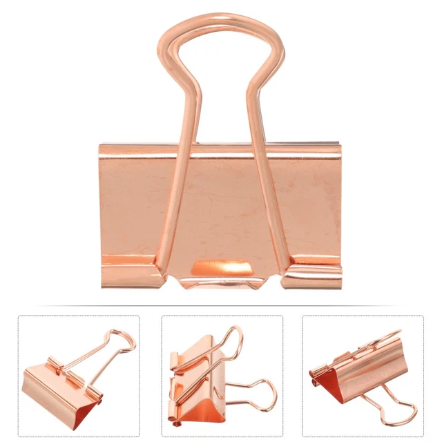24 PCS BINDER Clips Anti-deformation Multi-function Metal Paper File ...