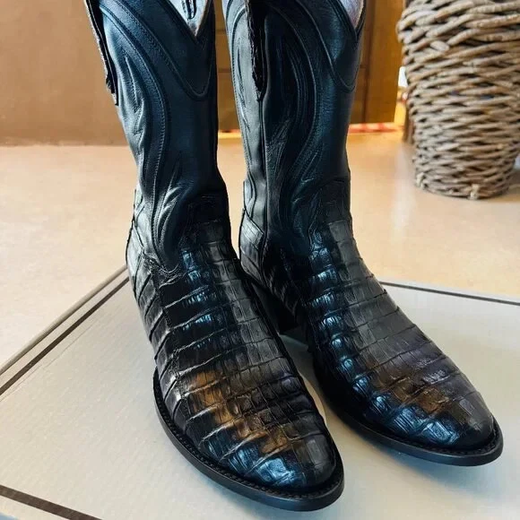 NWT RUJO BOOTS Mens The Blake Caiman Midnight Black 10.5 D Boxed £371. ...