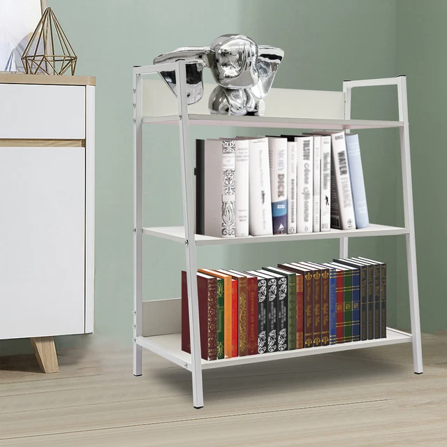 NEW 3-TIER INDUSTRIAL Bookshelf Bookcase Display Rack Ladder Storage ...