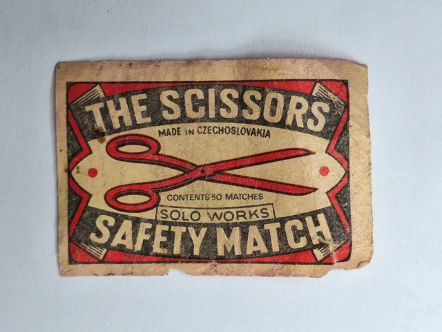 THE SCISSORS SAFETY Matchbox Label - Solo Works - Made in ...