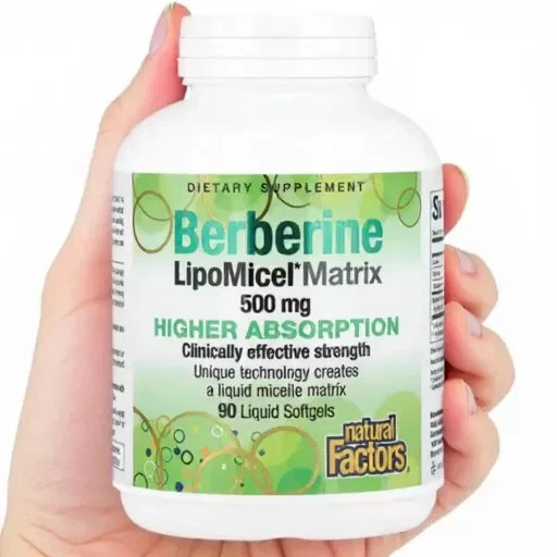 NATURAL FACTORS, BERBERINE LipoMicel Matrix, 90 Liquid Softgels £59.99 ...