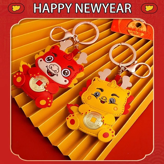 CHINESE NEW YEAR Dragon Year Keychain 2024 Car Key Ring Zodiac Bag ...