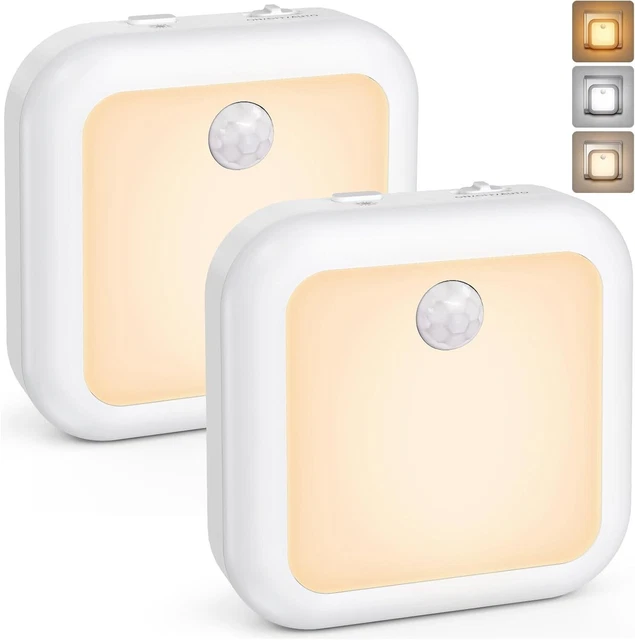 LED MOTION SENSOR Wireless Night Lights Cabinet Stair Lamp PIR Battery ...