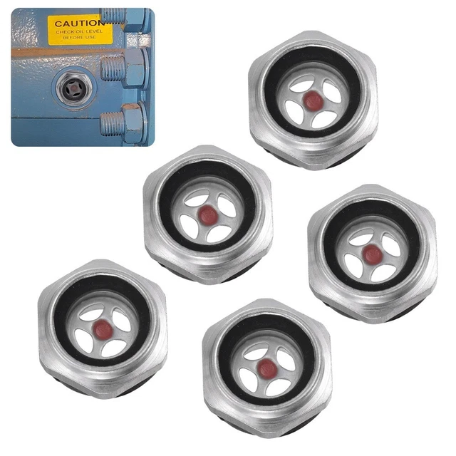 HEAVY DUTY ALUMINUM Sight Glass for Pump Oil Level Inspection 5 Pieces ...