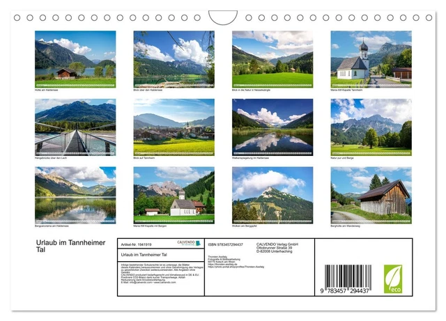 URLAUB IM TANNHEIMER Tal (Wandkalender 2026 DIN A4 quer), CALVENDO ...