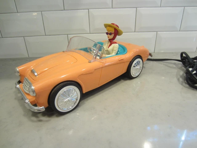 BARBIE CONVERTIBLE CAR Clock Radio AM/FM Works Telemania Excellent $29. ...