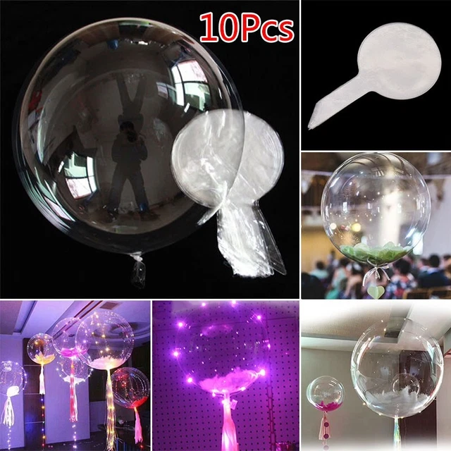 10PCS SET BALLOONS Birthdays Celebration See Through Transparent ...