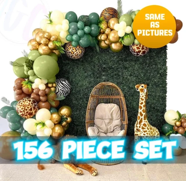 JUNGLE ANIMAL SAFARI Balloon Arch Garland Kit Party Decoration Birthday ...