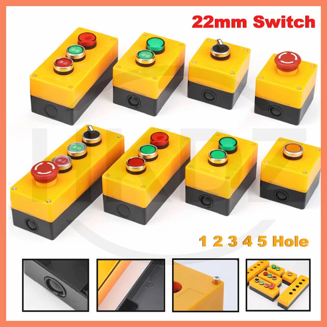 EMERGENCY STOP BUTTON Switch Control Box Start Stop Pushbutton Switch 1- 4 Hole £7.86 - PicClick UK