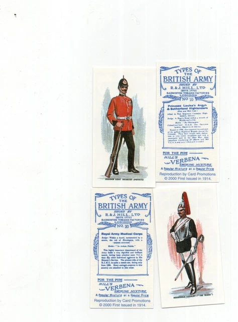 TYPES OFTHE British Army Set 20 Repro Cards Orig Issued By Hills ...