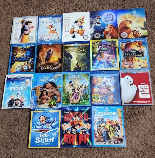 DISNEY BLU-RAY LOT Of 19 Frozen, Lion King, Bambi, Wreck It Ralph ...