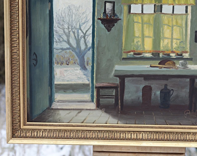 GUSTAV P.RIMMER – Interior One House – Oil on Canvas – Signed, Frame ...