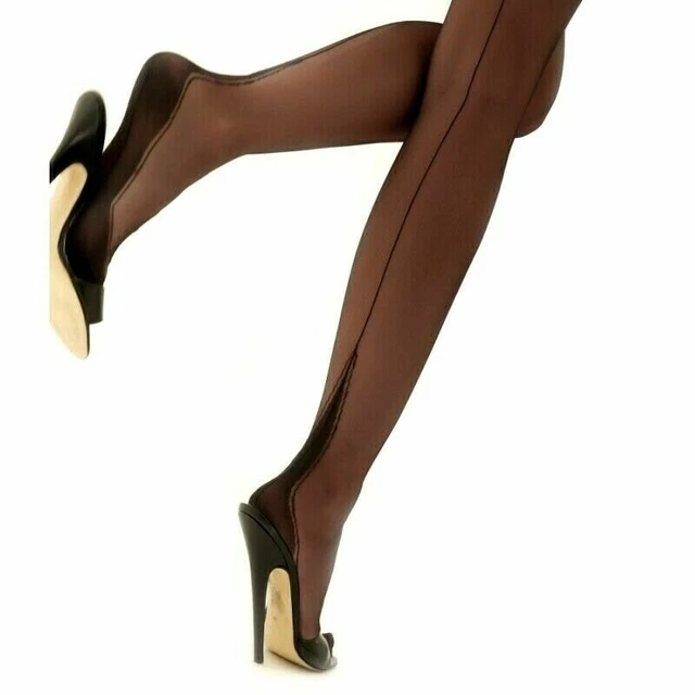BN GIO HARMONY POINT HEEL BLACK FF FULLY FASHIONED Seamed Stockings ...