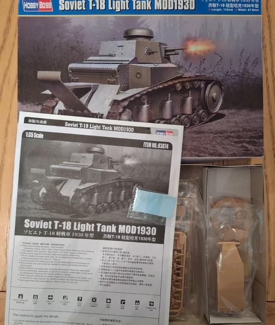 HOBBYBOSS 1/35 SOVIET T-18 Light Tank MOD1930 unmade kit 83874 £24.99 ...