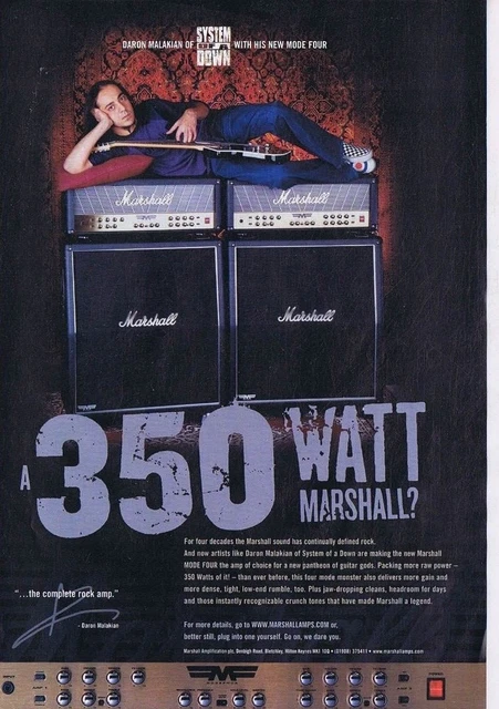 DARON MALAKIAN SYSTEM OF A DOWN MARSHALL AD original press clipping 21x27cm EUR 5,59 - PicClick FR