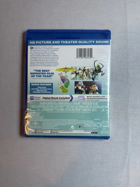 FLUSHED AWAY BLU-RAY Disc 2006 Dreamworks Animated Hugh Jackman Kate ...