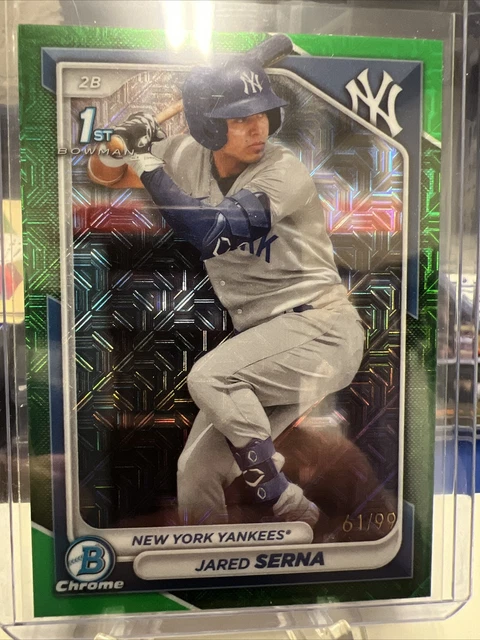 BORDO VERDE CARTA Jared Serna 2024 1° Bowman BP-68 #/99 New York ...